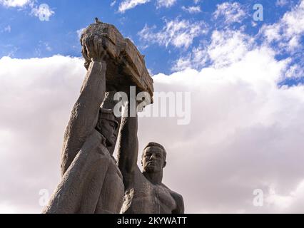 "Miners' Glory" Monument, sculpture depicting workers. Soviet monuments ...