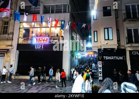 Istanbul nightlife. Night life, clubs in Taksim Istanbul, Turkey Stock ...