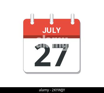 July 27 - calendar and Time planner. Daily Calendar Icon reminder ...