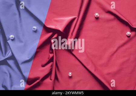 Trendy Color of the year 2023: Viva Magenta toned aerial drone view of ...