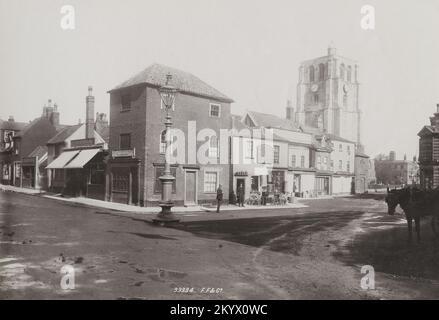 Beccles, Market Place 1894 Stock Photo - Alamy