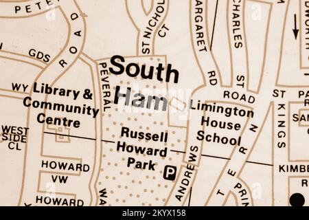 South Ham village in Hampshire, United Kingdom atlas map town name ...