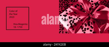 Color of the Year 2023. Viva Magenta. Valentine's day greeting card ...