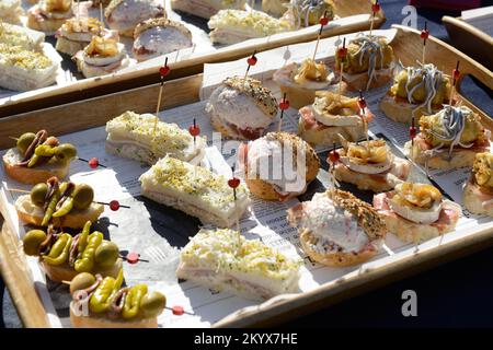 Canapes with different format Stock Photo - Alamy