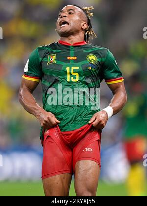 Pierre Kunde of Cameroon during the FIFA World Cup Qatar 2022 Group B ...