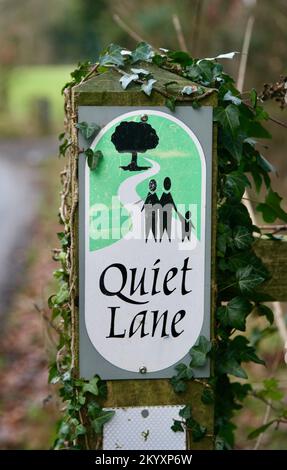 Quiet Lane with sign Lancashire England April 2009 Stock Photo - Alamy