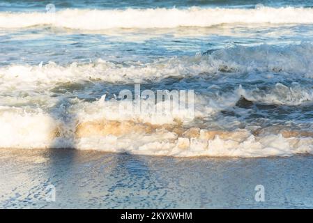 Beach shore with waves. Guaibim beach. City of Valenca, Brazil Stock ...