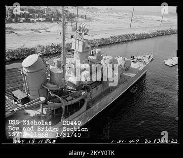 USS Nicholas (DD-449) is a Fletcher-class destroyer of the U.S. Navy ...