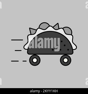 Taco vector grayscale icon. Fast food sign Stock Vector Image & Art - Alamy