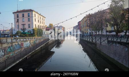 Milano, Italy - November 2022 Navigli area Senigalia antques market ...