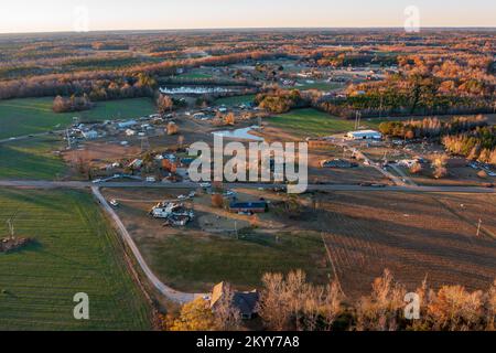 Steens, MS - November 30, 2022: Tornado damage aftermath to homes and ...