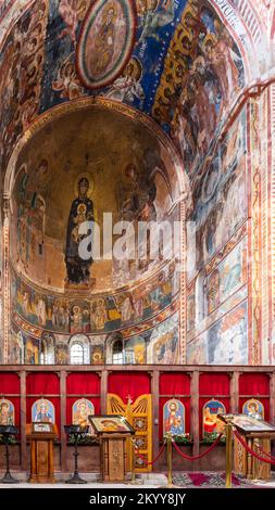 Medieval Byzantine style mosaics of the main aisle & altar, Palatine ...