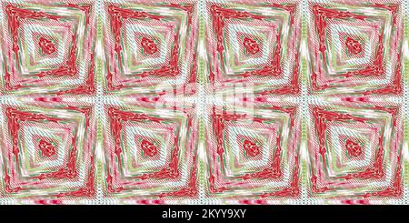 Christmas geometric gift wrap border. Contemporary holiday quilt with ...