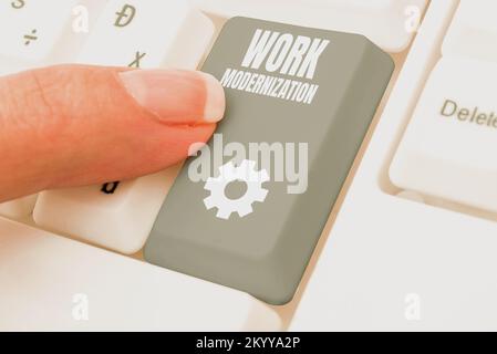 Inspiration showing sign Work Modernization. Concept meaning changing ...