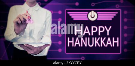 Inspiration showing sign Happy Hanukkah. Internet Concept Jewish ...