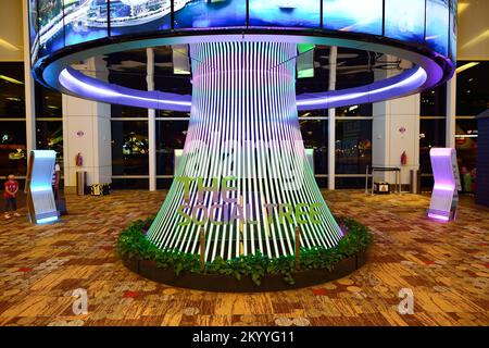 SINGAPORE - NOVEMBER 09, 2015: The Social Tree at Changi Airport. The ...