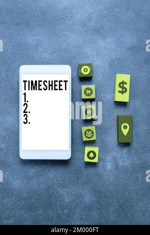 Inspiration showing sign Timesheet. Business overview graphical ...