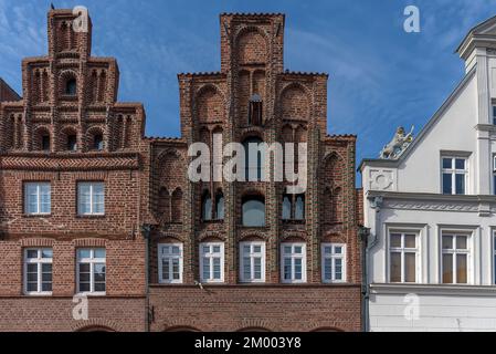 Gothic stepped gable, built 15th century, Lüneburg, Lower Saxony ...