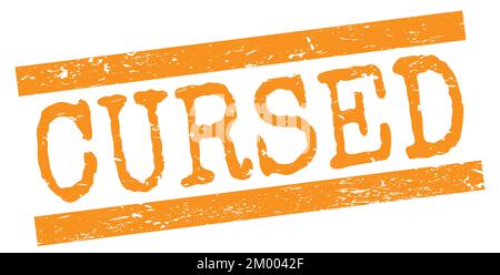 CURSED text written on orange rectangle stamp sign Stock Photo - Alamy