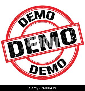 DEMO text written on red grungy lines stamp sign Stock Photo - Alamy