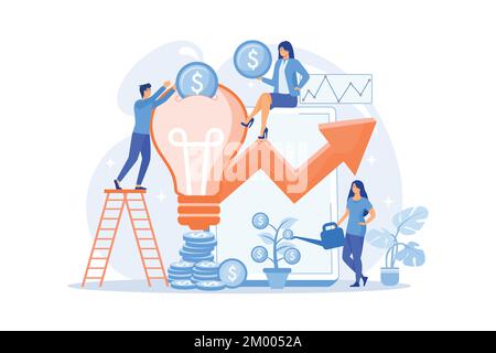 Business people investing into innovation with high potential ...