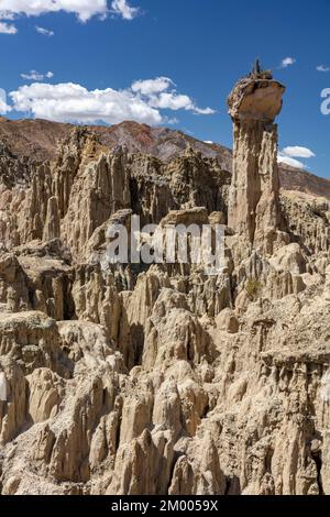 Earth pyramids with rocks on top, called Demoiselles Coiffées ...