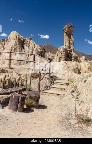 Earth pyramids with rocks on top, called Demoiselles Coiffées ...