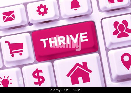 Conceptual display Thrive, Business idea Think positively Continue to ...