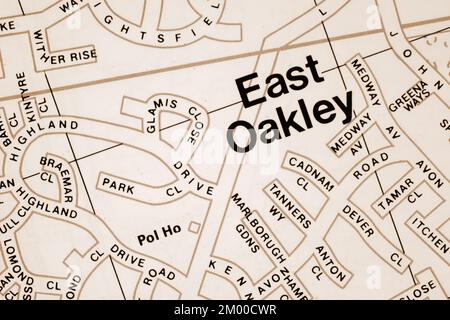 East Oakley village in Hampshire, United Kingdom atlas map town name ...
