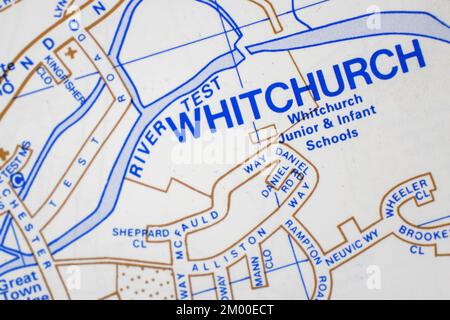 Whitchurch village in Hampshire, United Kingdom atlas map town name ...