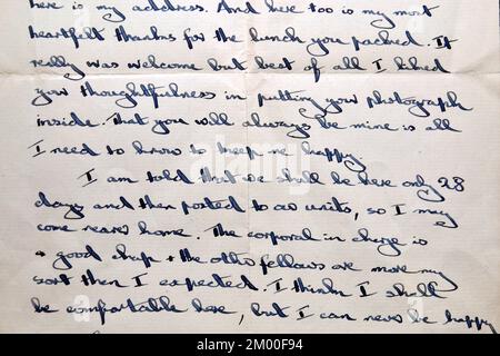 Extract of an antique, old,1940's handwritten letter Stock Photo - Alamy