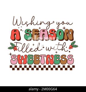 Merry Christmas retro baking quotes. Vector illustration Stock Vector ...