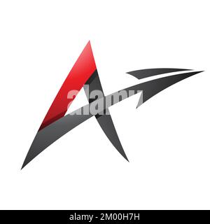 Illustration of Spiky Shaded Letter A with a Diagonal Arrow in Black ...