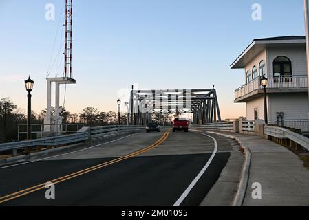 The approach to the new steel swing steel trestle "Sky Bridge" over the ...