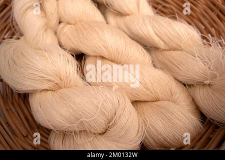 Silk thread lines from Silkworm for nature background Stock Photo - Alamy