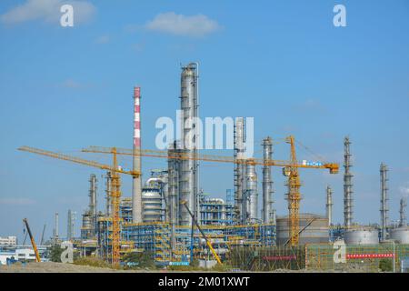 Chinese chemical plant on the outskirts of Jiaxing in Zhejiang province ...