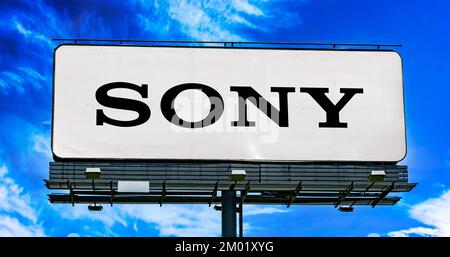 Advertisement billboard displaying logo of Sony Stock Photo - Alamy