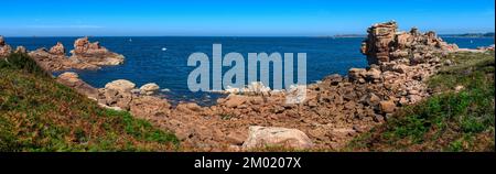 Monolithic blocks of pink granite in the Cotes d'Armor in Brittany ...