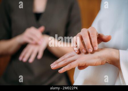 EFT tapping technique Stock Photo - Alamy
