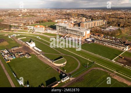 Aerial view of Grandstand and Paddock at York Racecourse Stock Photo ...