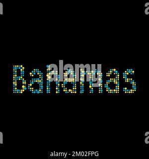 Bahamas Map Silhouette Pixelated generative pattern illustration Stock ...