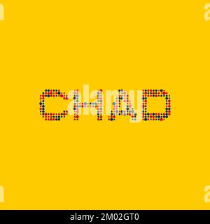 Chad Map Silhouette Pixelated generative pattern illustration Stock ...