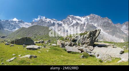 The Monte Rosa and Punta Gnifetti paks - Valle Anzasca valley Stock ...