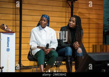 Belgian Cynthia Bolingo Mbongo and coach Carole Kaboud Me Bam pose with ...