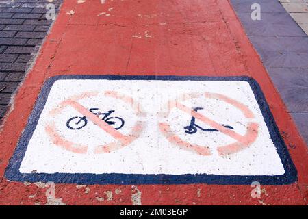 No Ride Zone - No Scooters sign at the entrance to the International ...