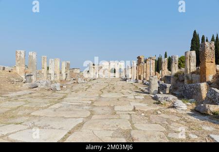 Frontinus Street, the Main Street of Ancient Hierapolis Stock Photo - Alamy