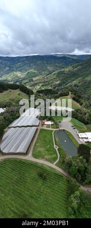 Aerial View of the Copey Winery Estates in Copey de Dota, Costa Rica ...