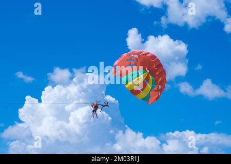 Parachute in the sky at the beach of Kata Phuket Thailand Stock Photo ...