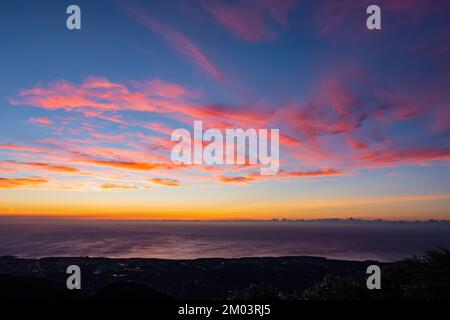 Sunset aerial landscape from Datunshan at Taipei, Taiwan Stock Photo ...