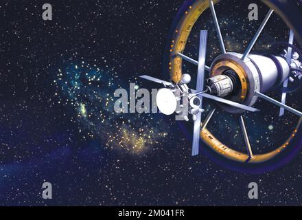 Space colony, illustration Stock Photo - Alamy